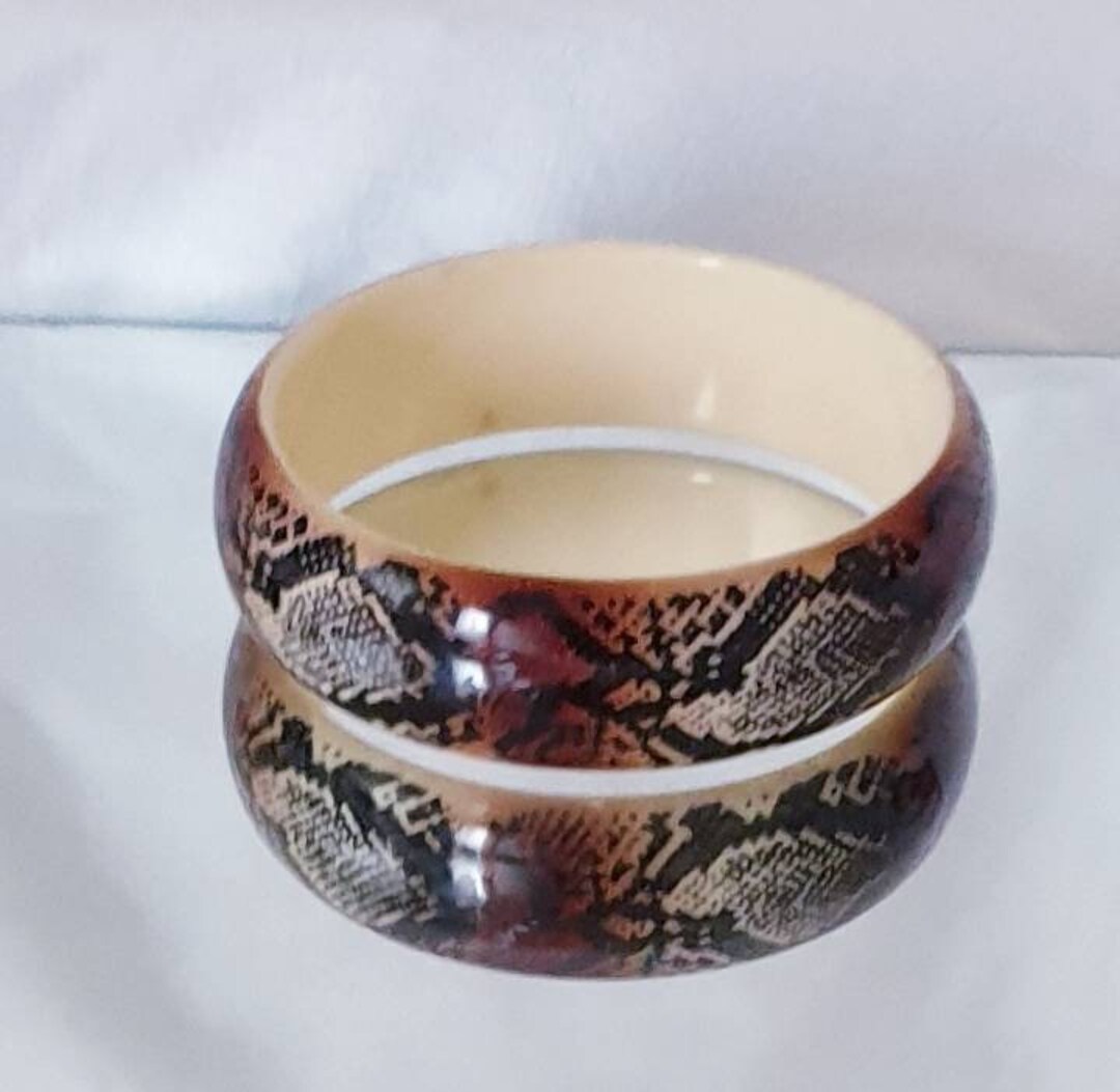 Vintage Animal Print Bangle, Pop Art Bangle, Boho Bangle, Lucite Animal ...
