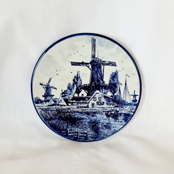 Delft Windmill Plate - Etsy