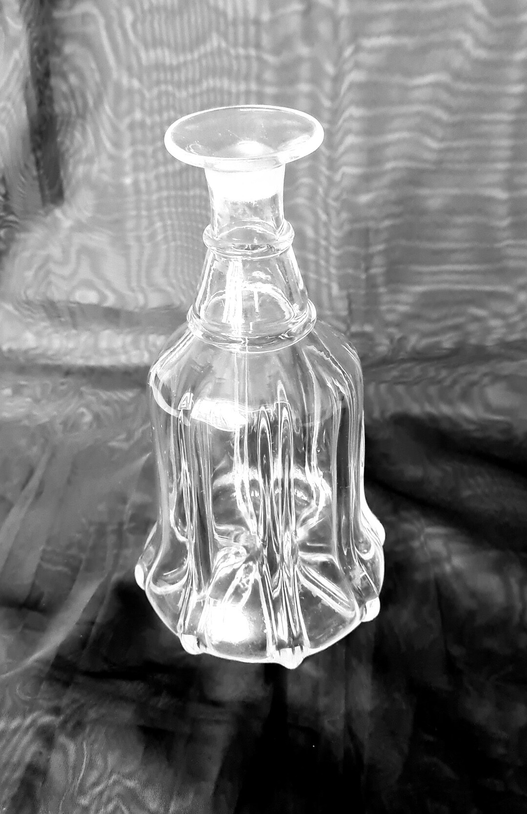 Vintage Art Deco Glass Decanter Bottle With Lid, Handblown Hand Cut ...