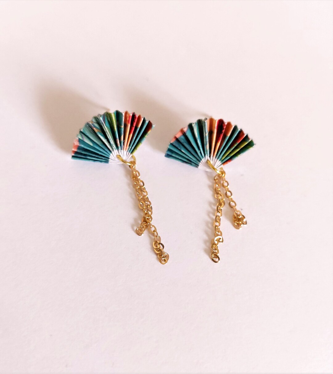 Origami Fan Earrings Made of Paper for All Occasions - Etsy