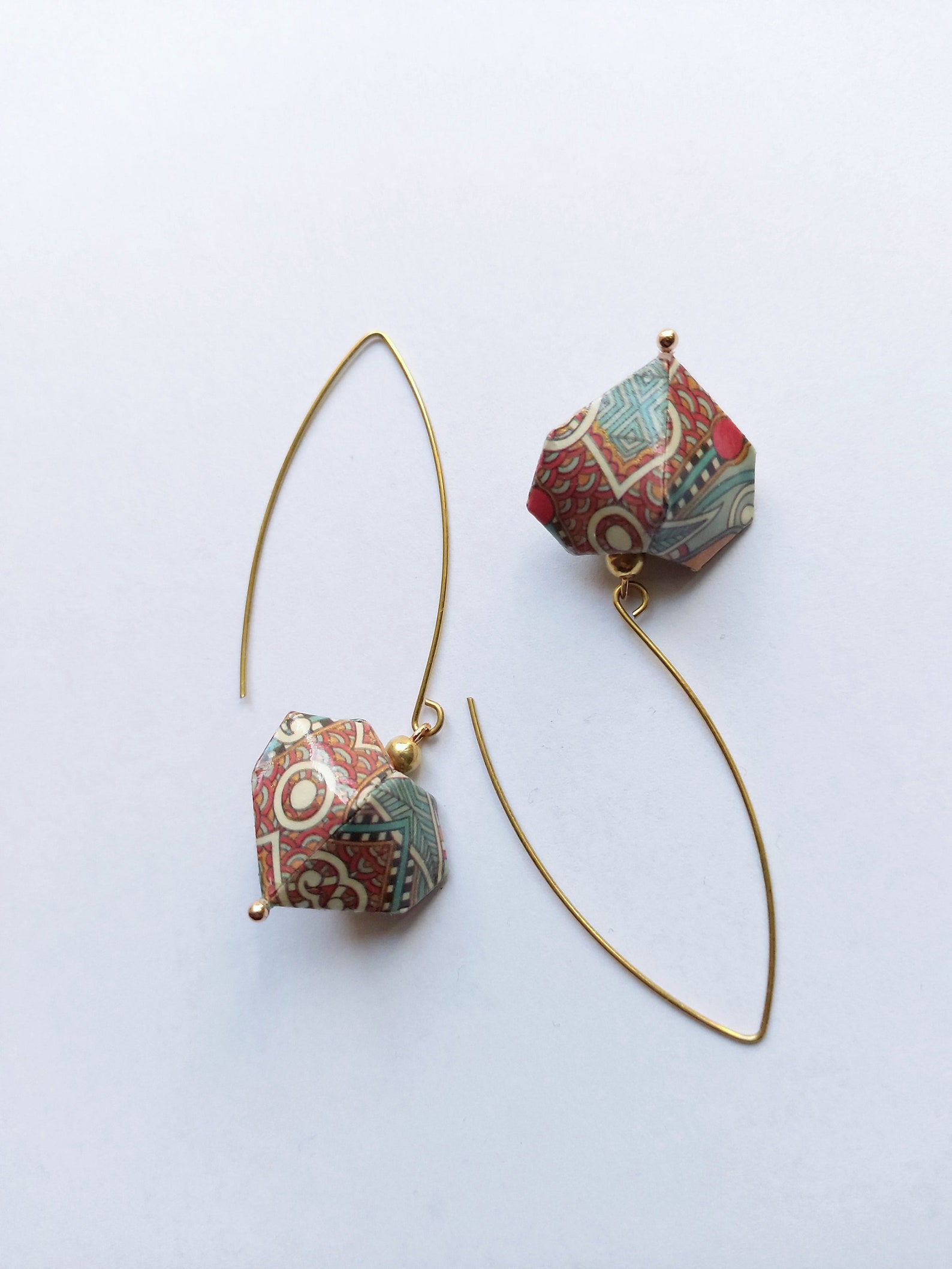 Origami Heart Earrings Made of Paper for All Occasions - Etsy