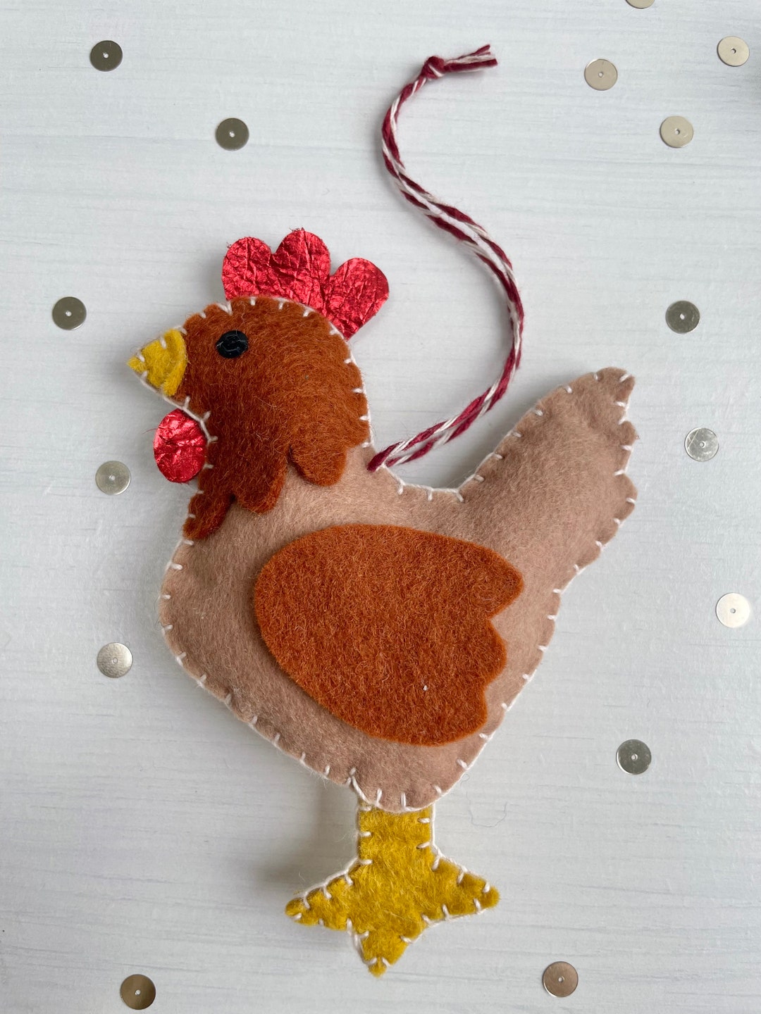 Red Hen Christmas Decoration Chicken Christmas Ornament Rooster ...