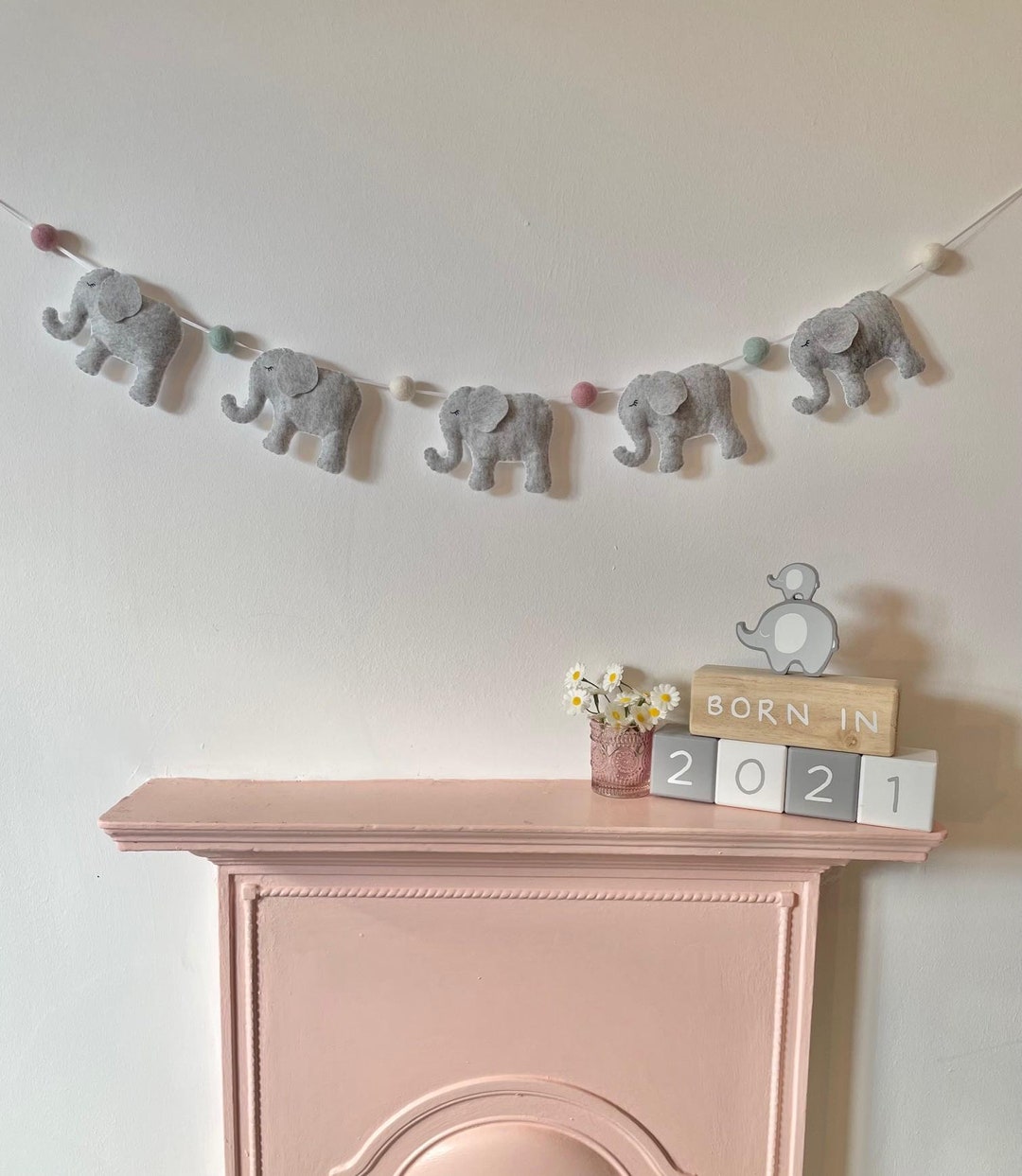 Elephant Garland-elephant Theme Nursery-baby Room Bunting-animal ...