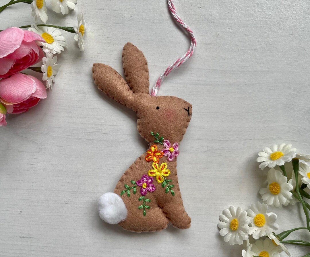 Felt Easter Bunny Decoration - Felt Bunny Ornament - Easter Felt Eggs ...
