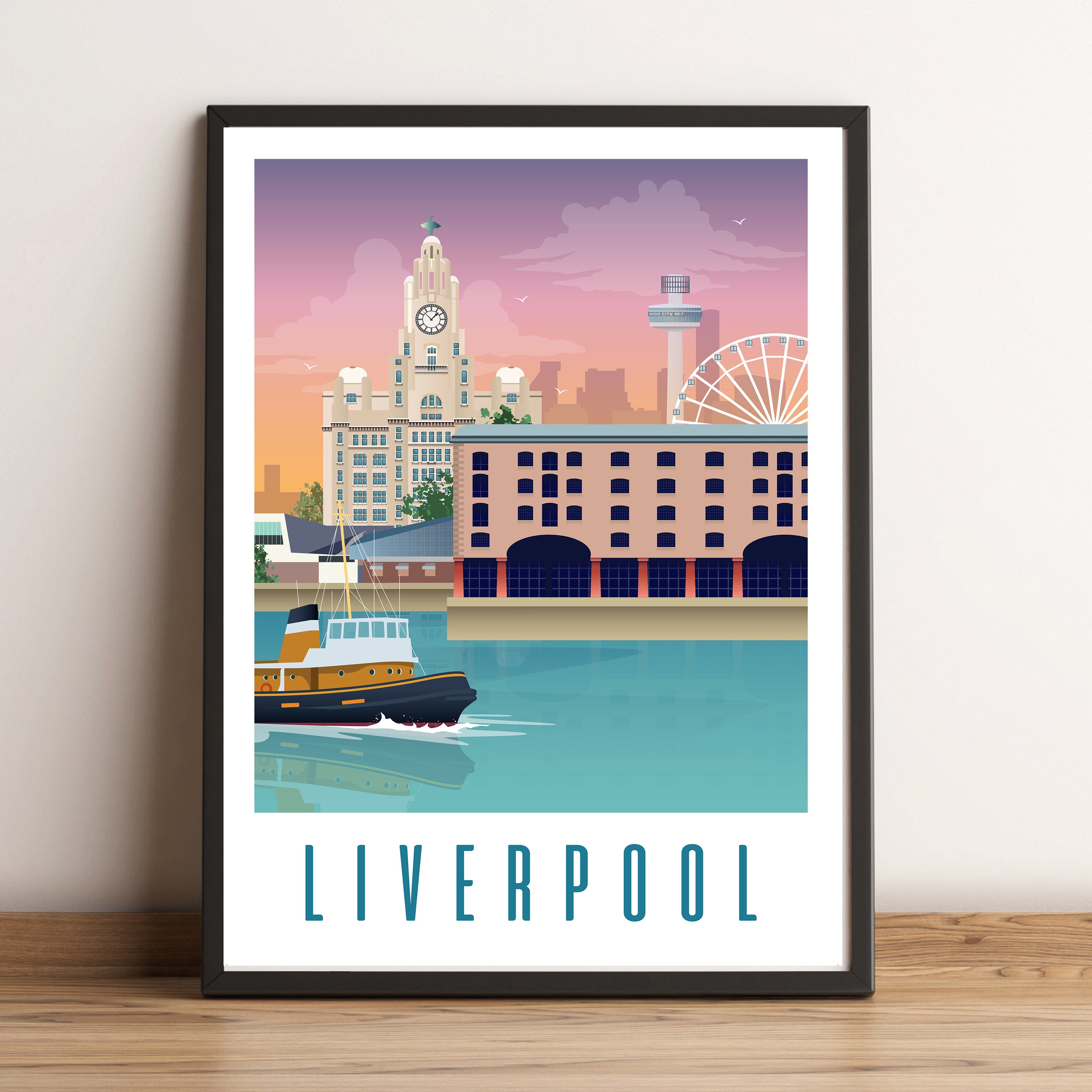 Liverpool Waterfront Art Print Albert Dock Radio City Liver - Etsy UK