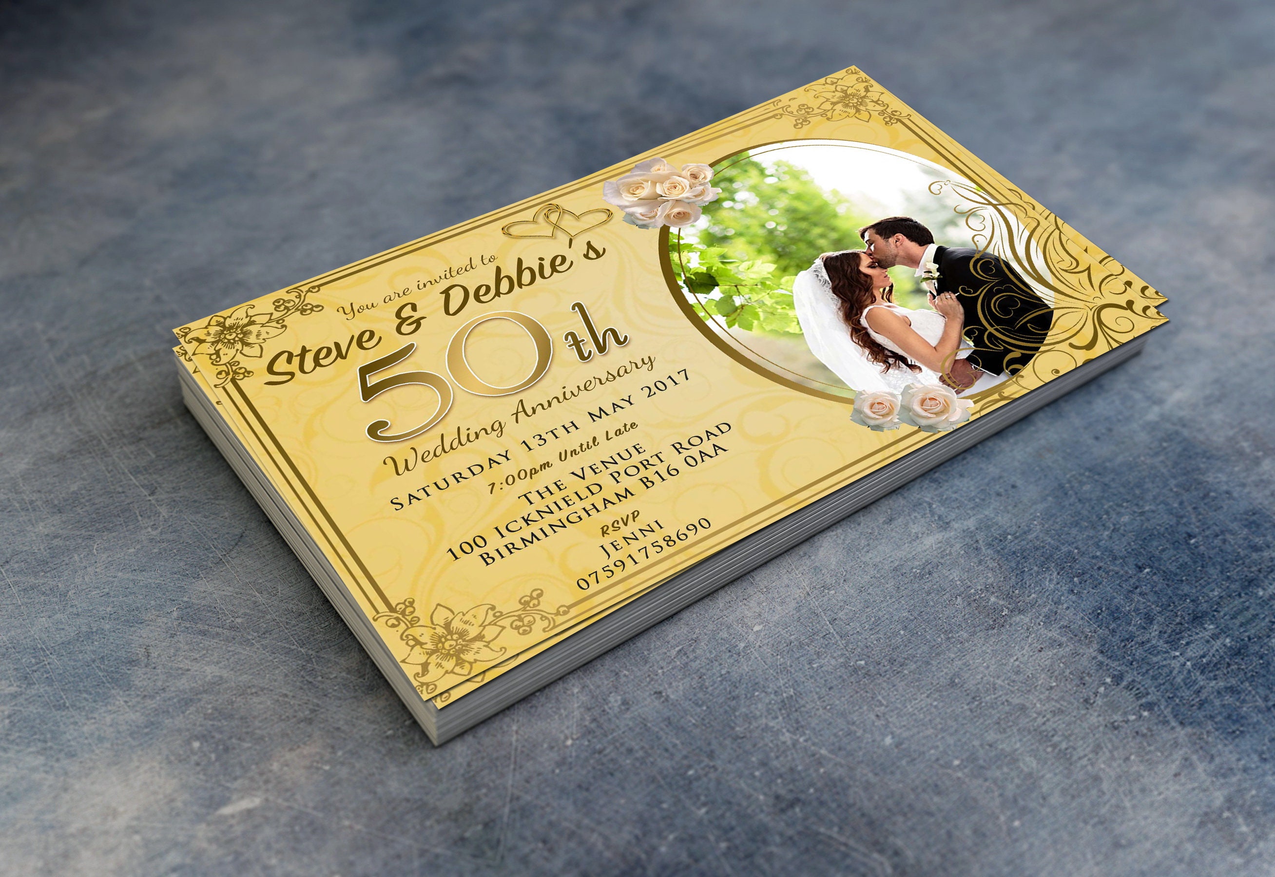 Golden Wedding Anniversary Invitations Envelopes 50th Personalised golden-wedding-anniversary-invitations-envelopes-50th-personalised