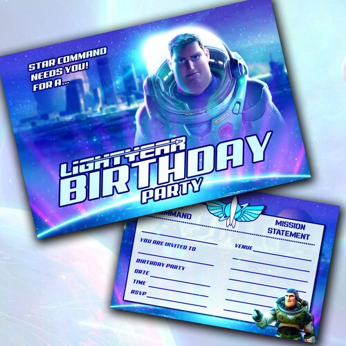 Buzz Lightyear Invitation Buzz Invitation Toy Story 4 - Etsy