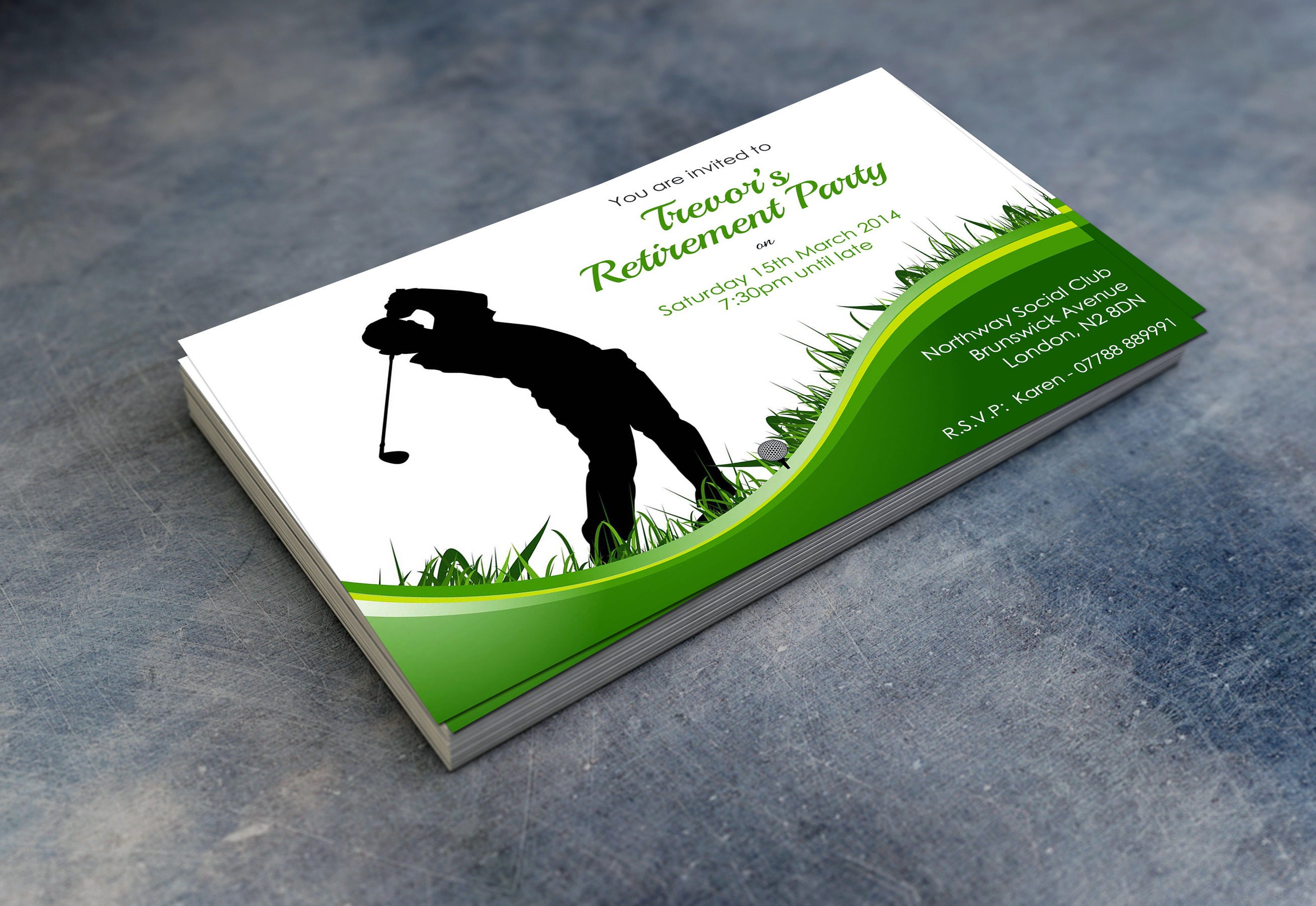 Golf Retirement Party Invitations and Envelopes Personalised - Etsy