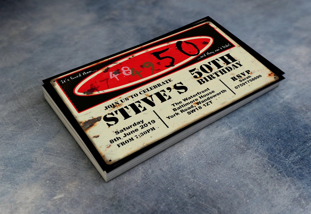 Funny Birthday Party Invitations and Envelopes Personalised - Etsy