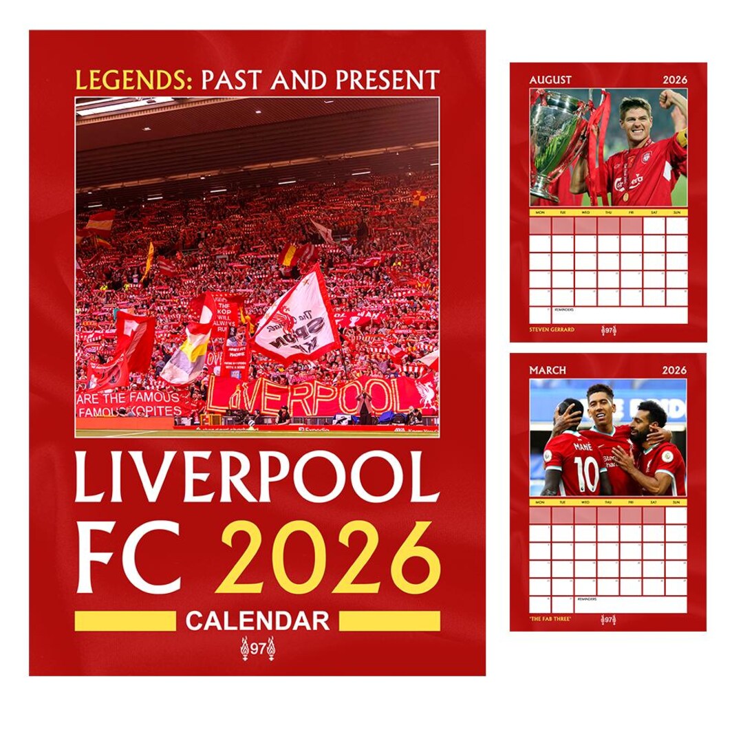 Kop Legends Calendar 2026 (A4 Hanging) - Etsy UK