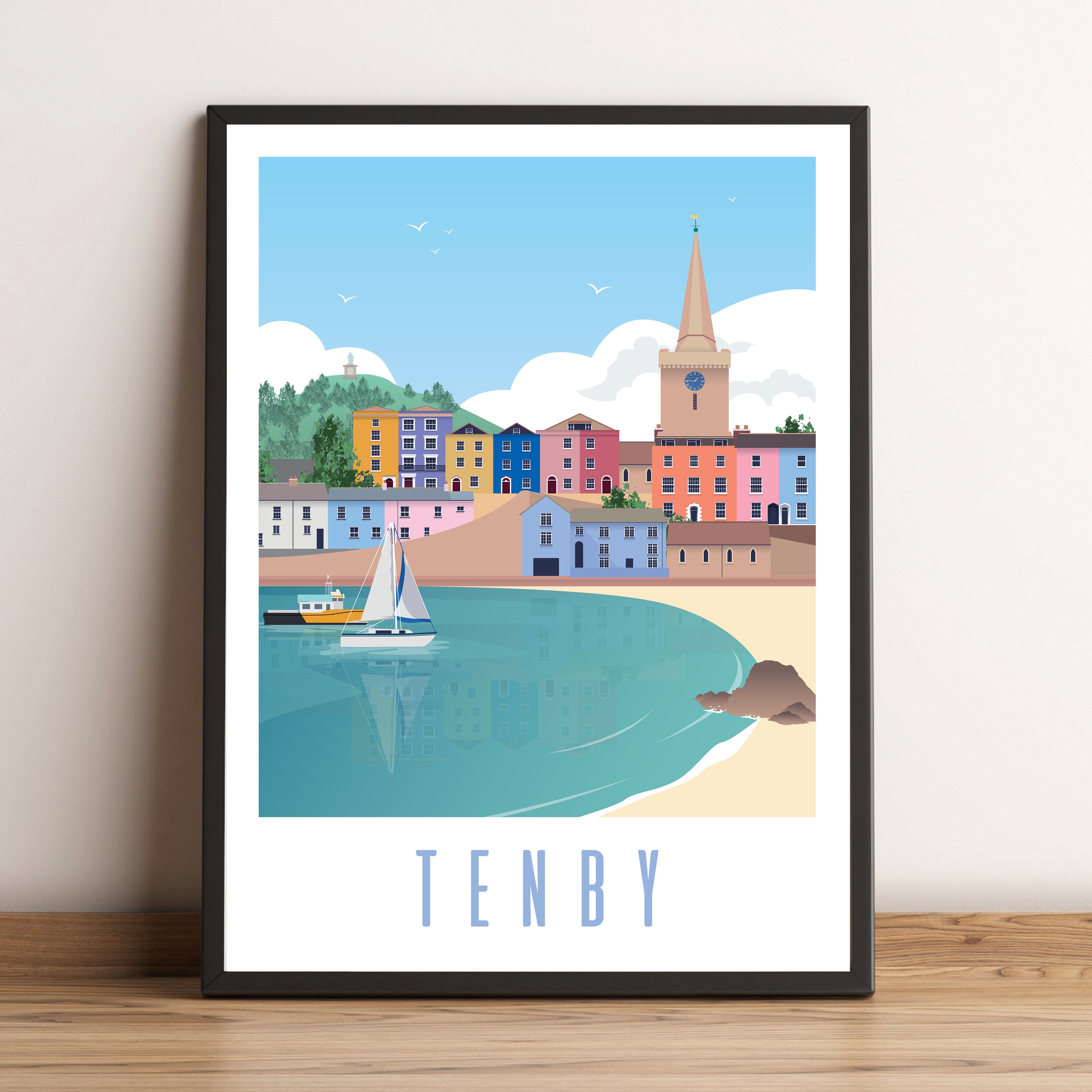 Tenby Travel Art Wall Print Poster - Etsy UK