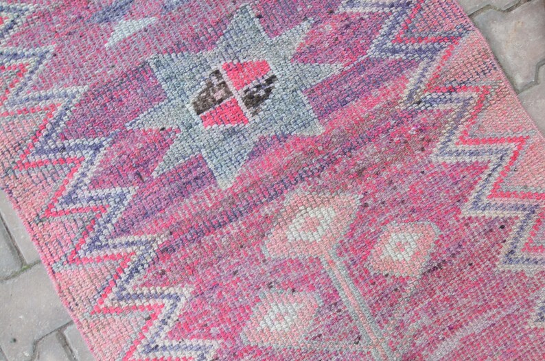 2.8x8.8 RUNNER Pink TURKISH Runner Vintage Runner Ikat - Etsy