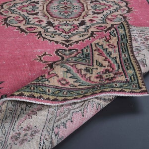5x9 Turkish Pink Rug, Oriental Vintage Area Rugs, Turkish Rug, Carpet ...