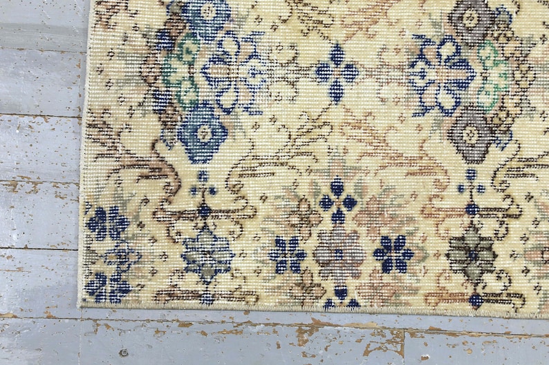 2x6.9 IKAT RUNNER RUG Beige Turkish Runner Floral Vintage - Etsy