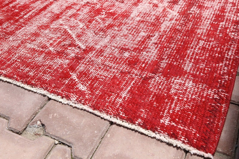 5.5x8.6 LUXURIOUS Red Distressed Area Rug Turkey Rug Red - Etsy