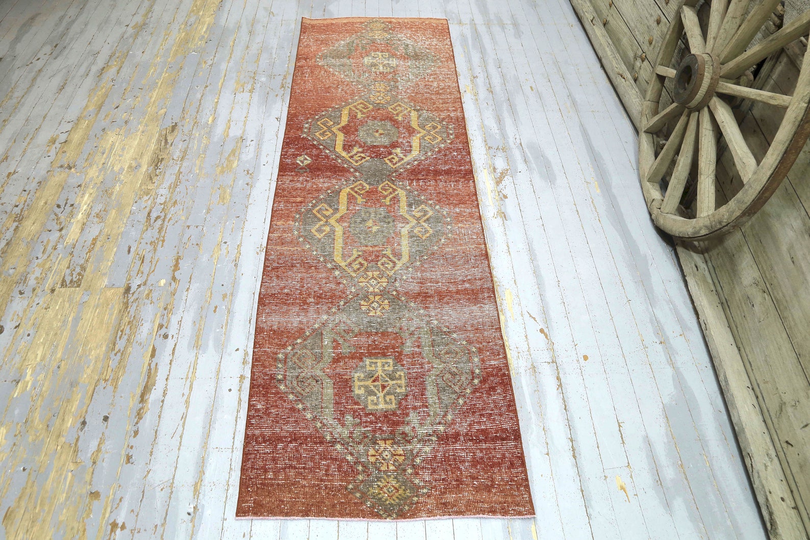 2.9x9.8, TURKISH RUNNER, Red Turkish Vintage Runner, Faded Home Decor ...