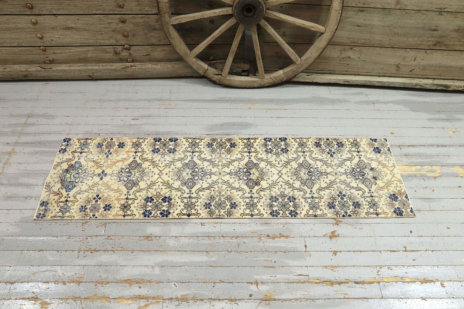 2x6.9 IKAT RUNNER RUG Beige Turkish Runner Floral Vintage - Etsy