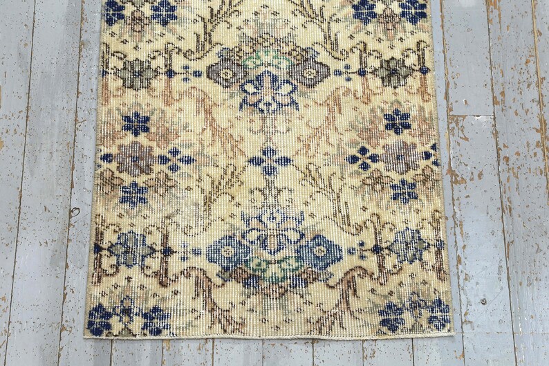 2x6.9 IKAT RUNNER RUG Beige Turkish Runner Floral Vintage - Etsy