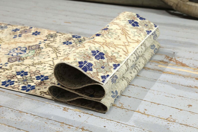 2x6.9 IKAT RUNNER RUG Beige Turkish Runner Floral Vintage - Etsy