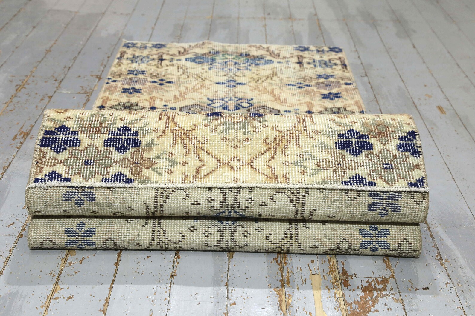 2x6.9 IKAT RUNNER RUG Beige Turkish Runner Floral Vintage - Etsy