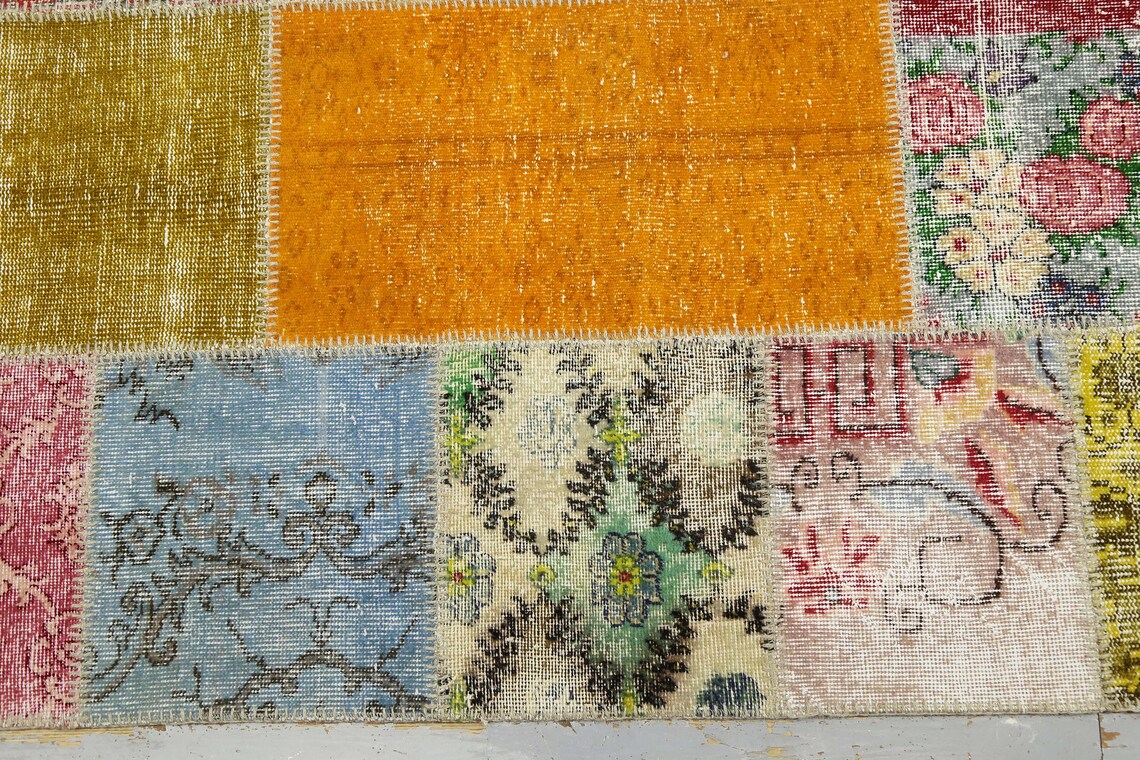 6.6x9.8 TURKISH RUG PATCHWORK Vintage Rug Oushak Rug | Etsy