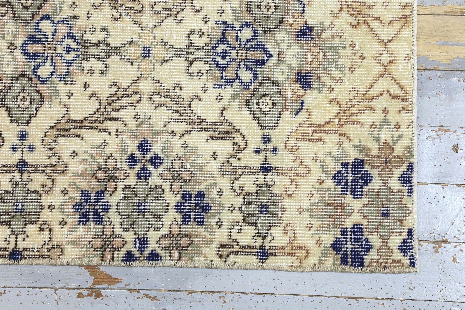 2x6.9 IKAT RUNNER RUG Beige Turkish Runner Floral Vintage - Etsy