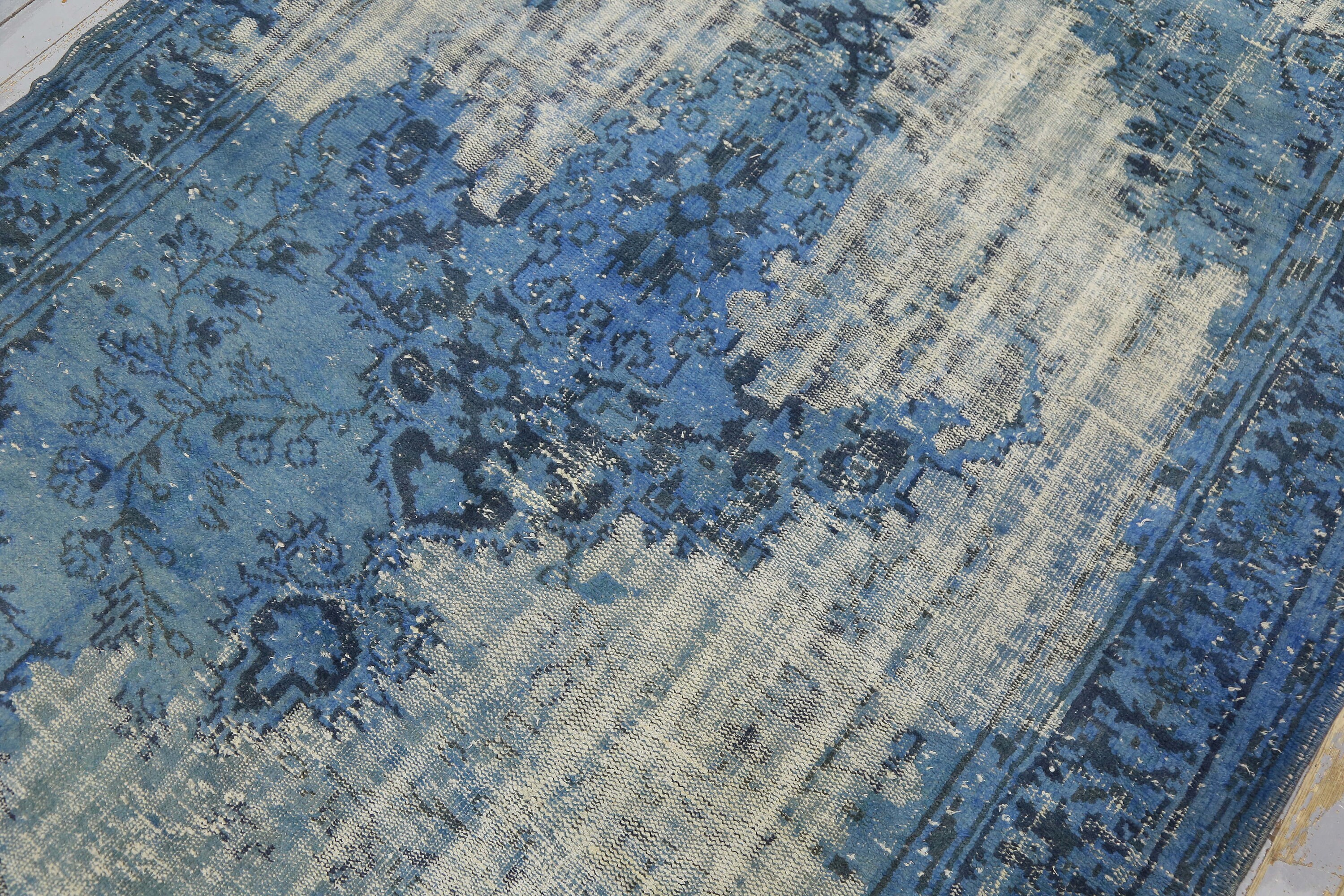 6.2x8.5 TURKISH RUG Blue Vintage Area Rug Wool Rug Oushak | Etsy