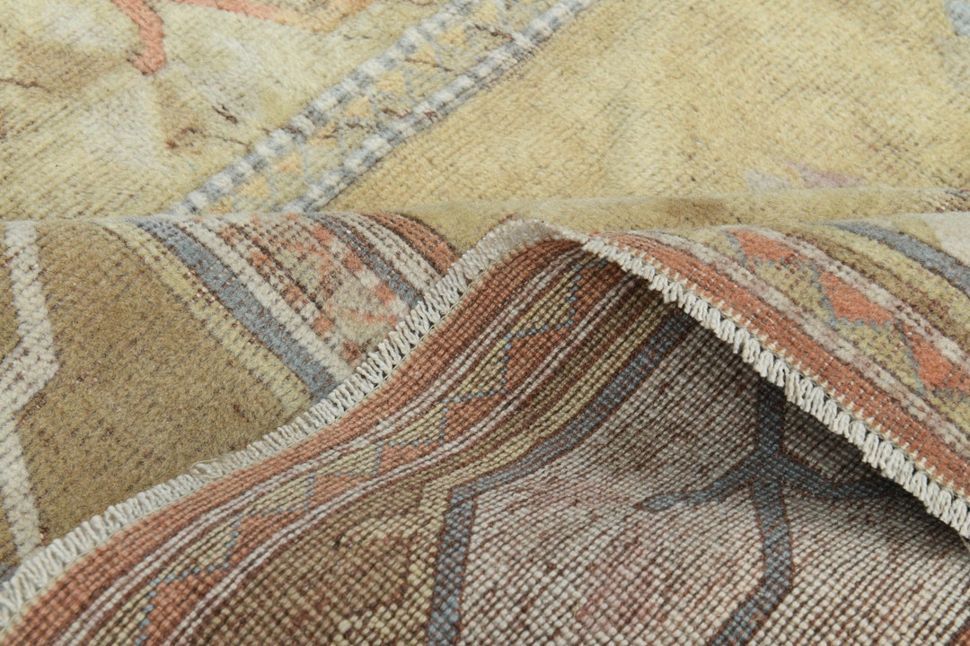 6.5x9.4, Yellow Turkish Rug, Natural Maximalist Rug, Vintage Boho Rug ...