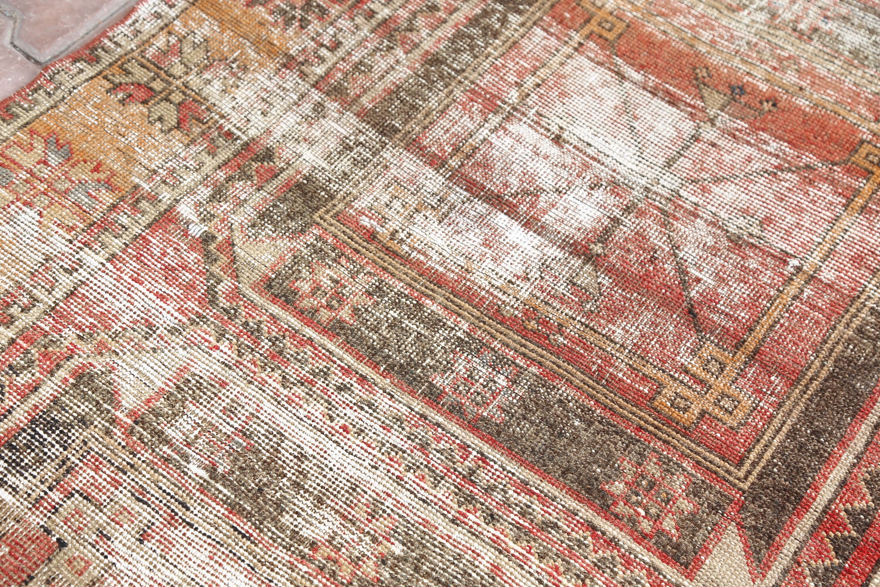 3.5x10.6, TURKISH Runner, Orange Red Rug Turkish Vintage Runner ...