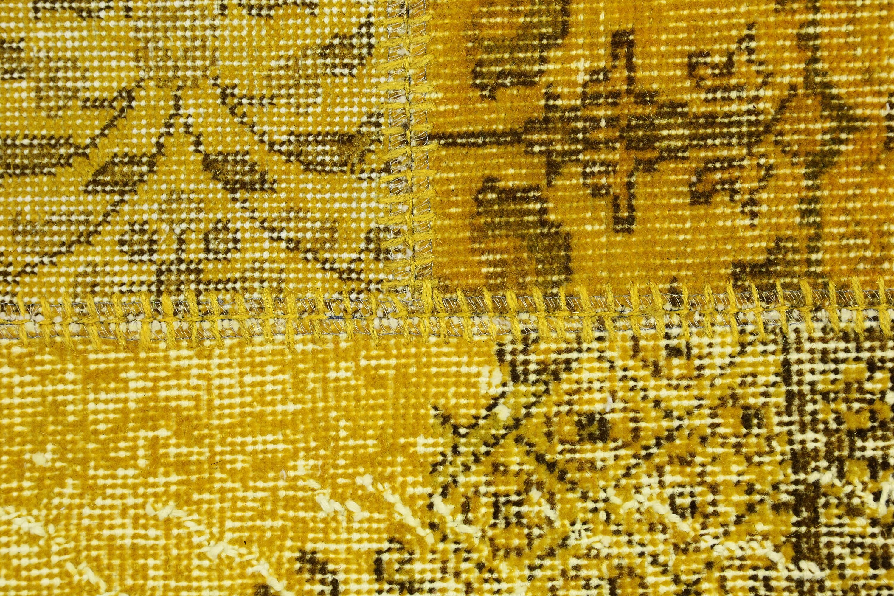 7x10 TURKISH VINTAGE Yellow Overdyed Patchwork Oushak Area | Etsy