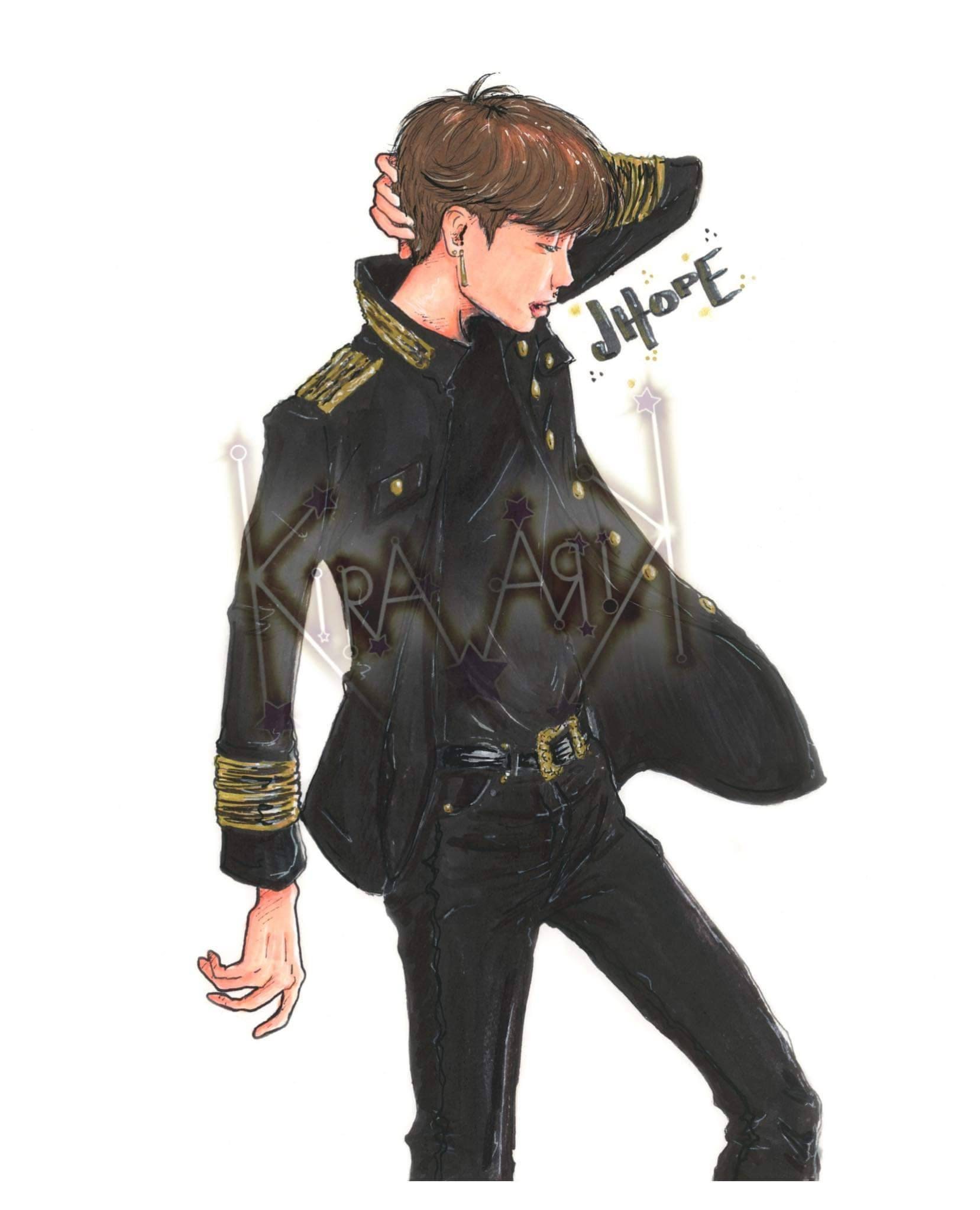 5 X 7” Marker Drawing of BTS J-hope - Etsy