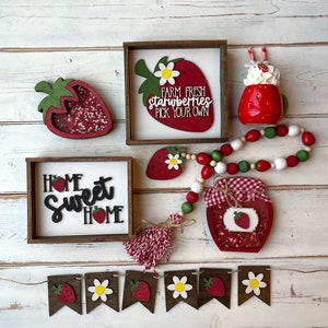 STRAWBERRY & JAM SHAKER Signs/ Strawberry Signs/ Wood Signs Shaker With ...