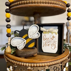BEE TIERED TRAY/ Honey Bee Themed Decor & Bundle / Wood Signs, Wood ...