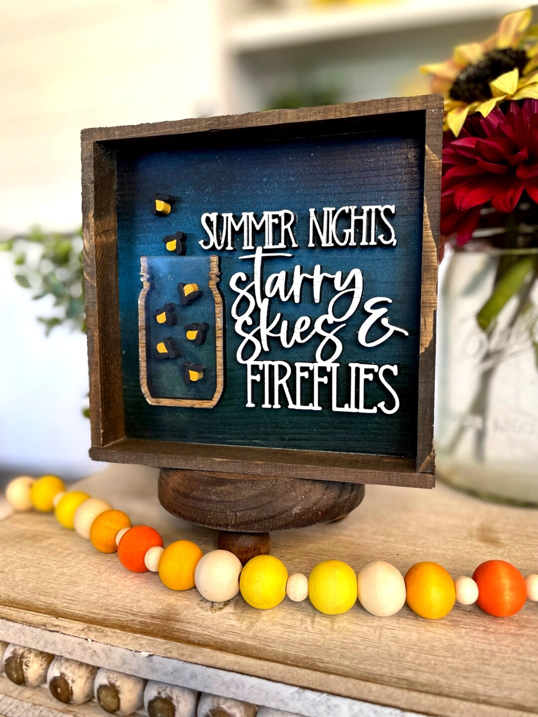 Sign summer Nights, Stary Skies, & Fireflies/ Fall Summer Themed Decor ...