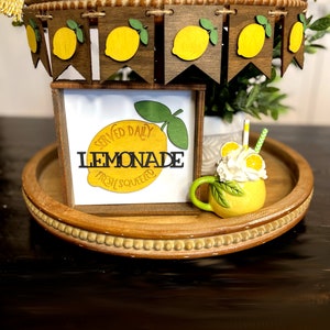 LEMON TIERED TRAY/ Lemon Themed Decor & Bundle / Wood Signs, Wood Bead ...