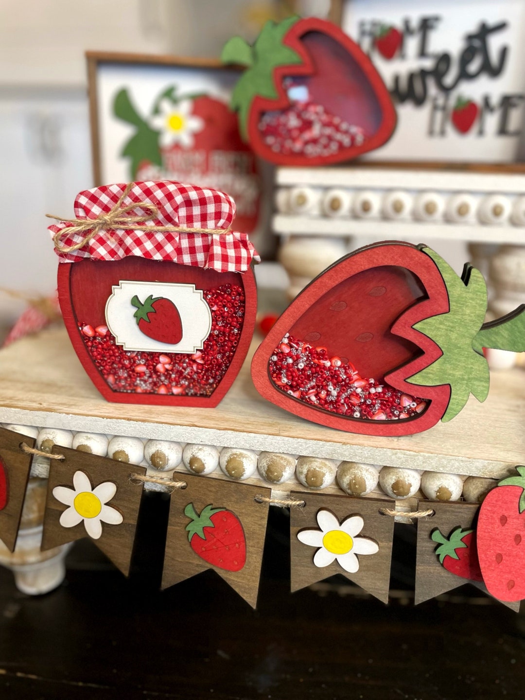 STRAWBERRY & JAM SHAKER Signs/ Strawberry Signs/ Wood Signs Shaker With ...