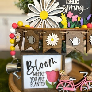 Bicycle and Market Stall Signs/ Mini Bicycle With Flowers / Wood Signs ...