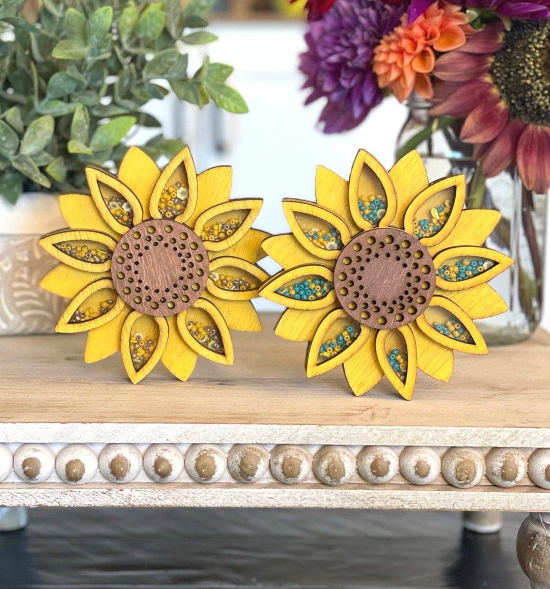 SUNFLOWER SHAKER Sign/ Sunflower Themed Decor / Wood Signs Shaker With ...