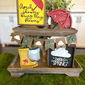 SPRING SHAKER Sign/ Rain Boot and Umbrella Signs/ Wood Signs Shaker ...