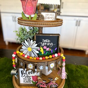 Bicycle and Market Stall Signs/ Mini Bicycle With Flowers / Wood Signs ...