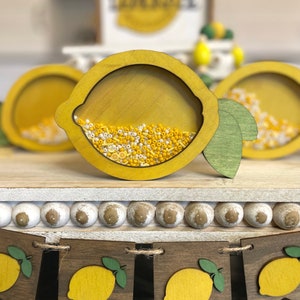 LEMON TIERED TRAY/ Lemon Themed Decor & Bundle / Wood Signs, Wood Bead ...