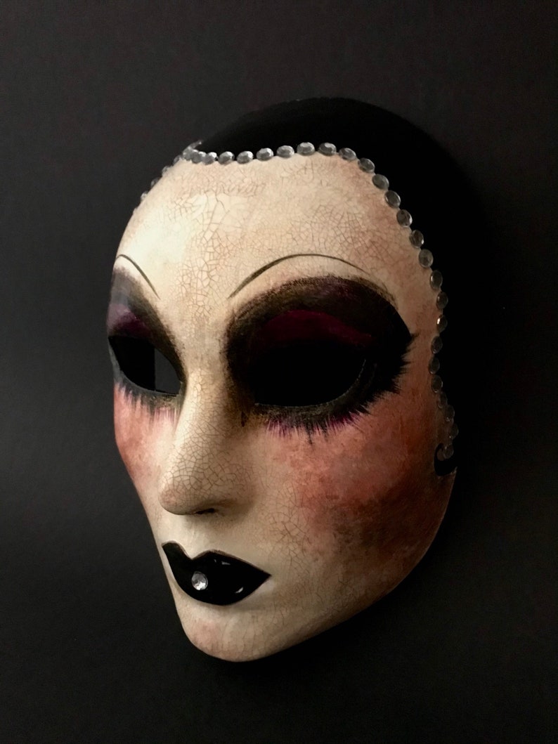 MADE TO ORDER .flapper Mask. Flapper Girl. Flapper Art. | Etsy