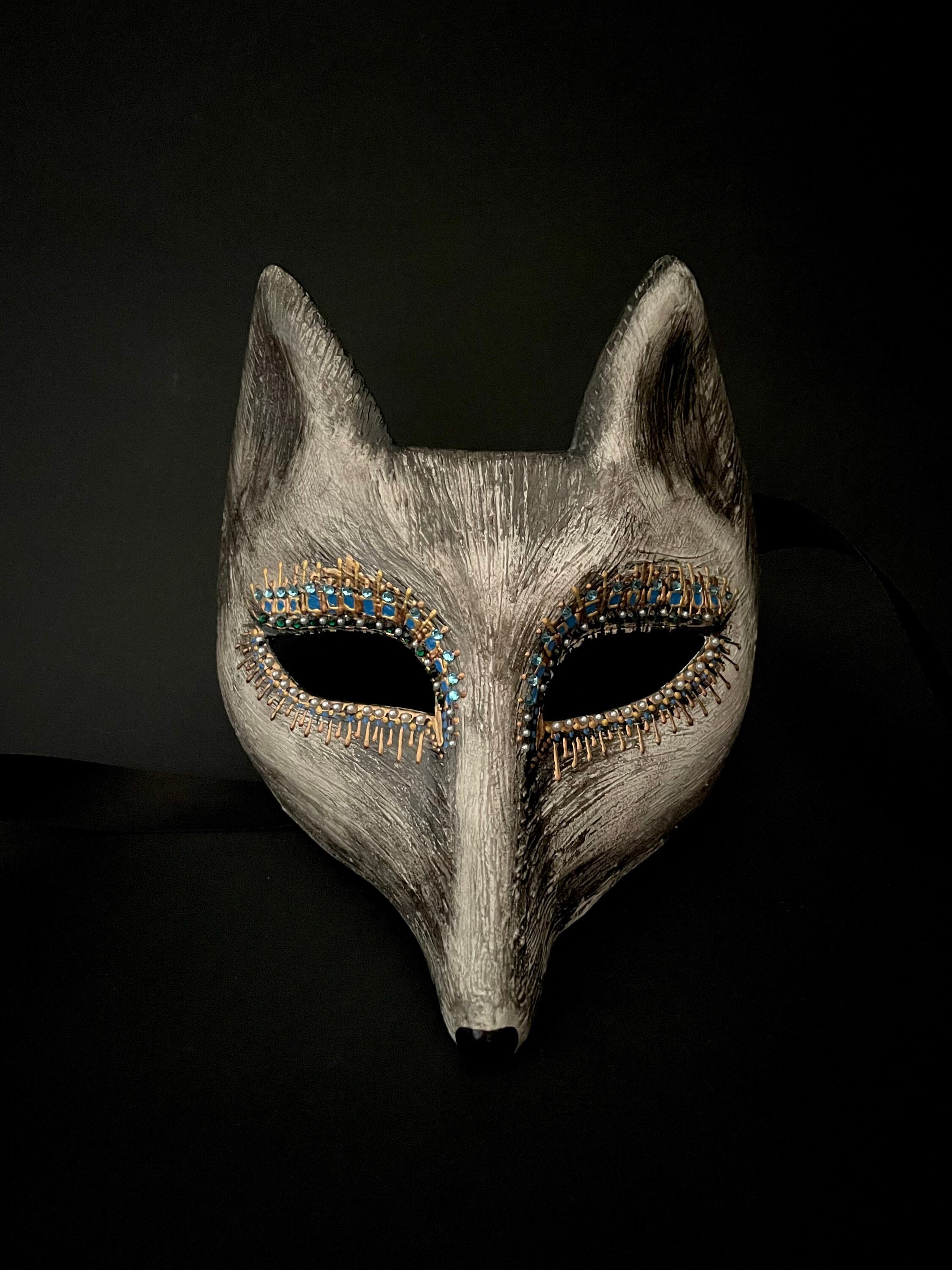 Made to Order . Grey Fox Mask. Fox Mask. Half Face Mask. - Etsy