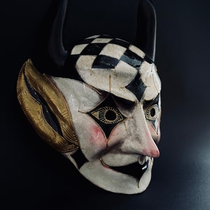 Made to Order.devil Mask. Black and White Devil Mask. Demon Mask ...