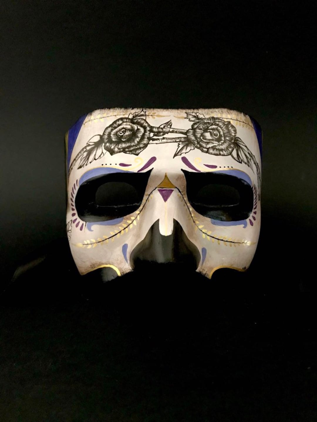 Made to Order Half Face Day of the Dead Mask for Men.masquerade Mask ...