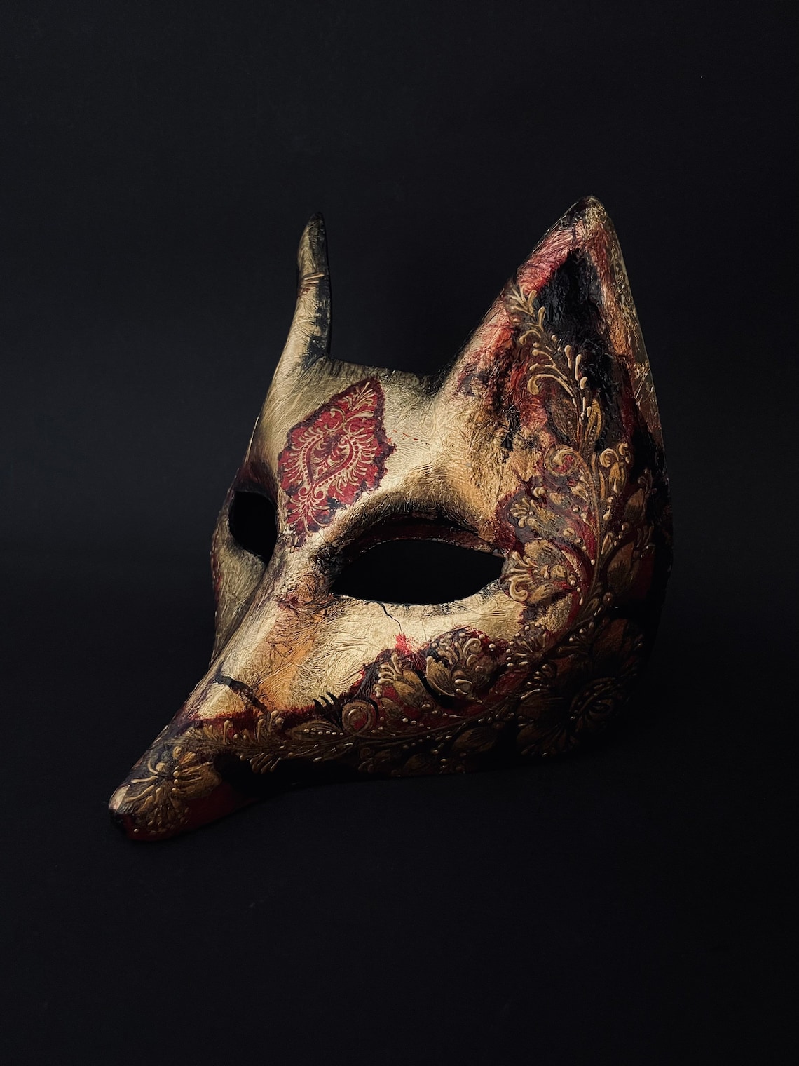 Made to Order. Fox Mask. Masquerade Mask. Gold Mask. Carnival - Etsy