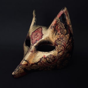 Made to Order. Fox Mask. Masquerade Mask. Gold Mask. Carnival Mask - Etsy
