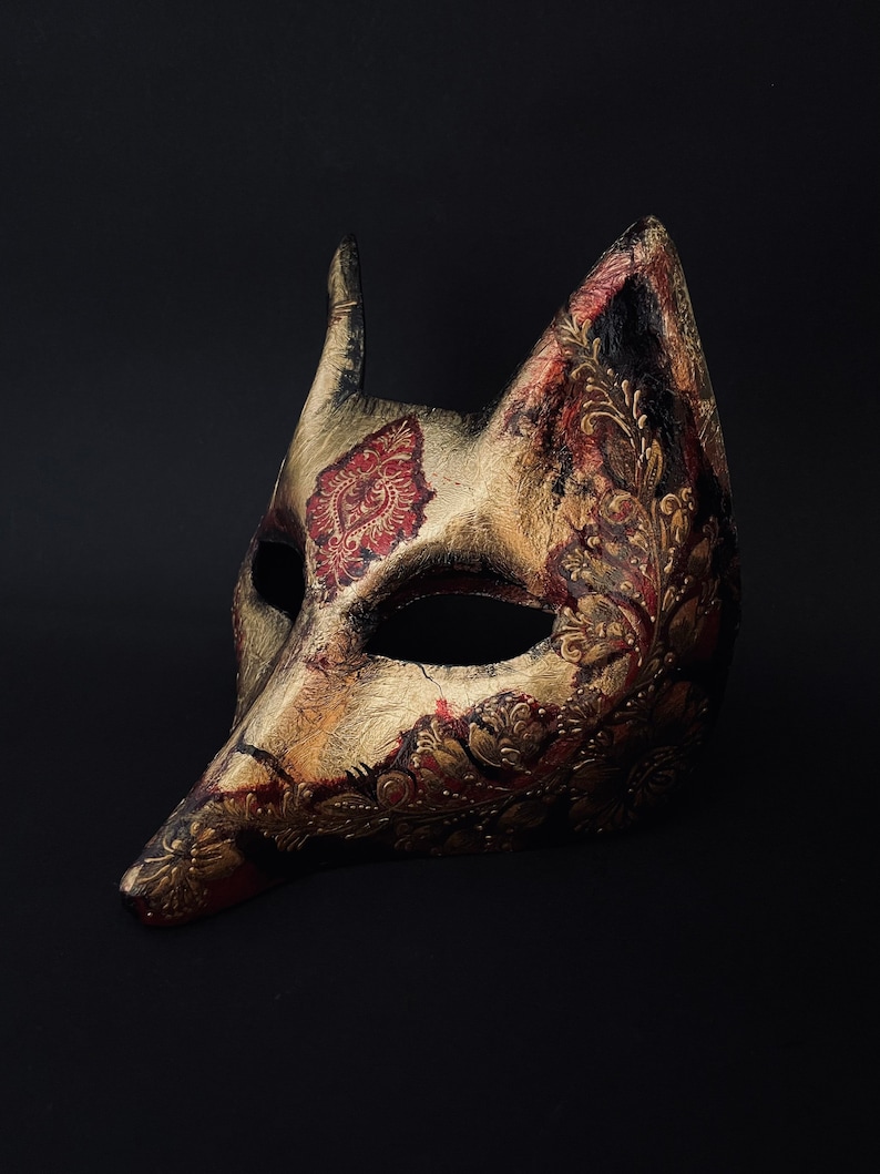 Made to Order. Fox Mask. Masquerade Mask. Gold Mask. Carnival - Etsy