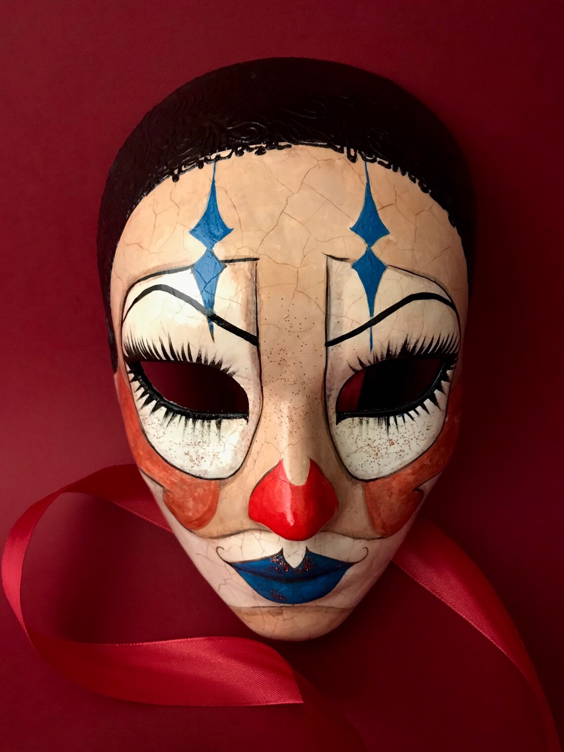 Made to Order .clown Mask. Circus Mask. Halloween Mask. - Etsy