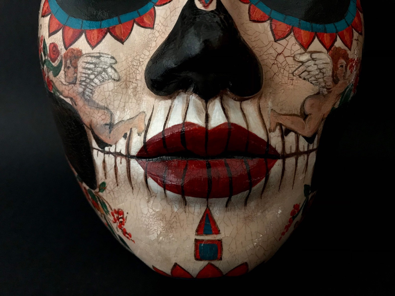 MADE TO ORDER catrina With Angels Mask. Day of the Dead | Etsy UK